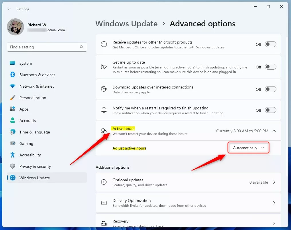 So aktivieren oder deaktivieren Sie die automatische Anpassung der aktiven Stunden in Windows 11 ...