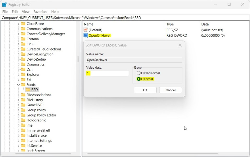 So aktivieren oder deaktivieren Sie das Hover-Verhalten zum Öffnen des ...