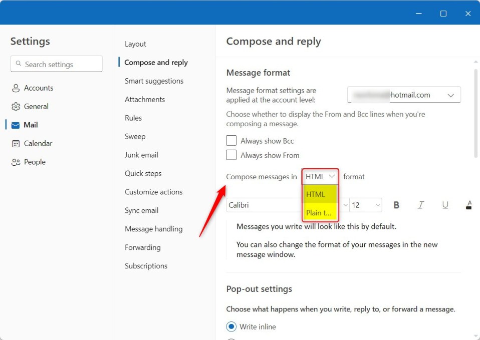 So W hlen Sie HTML oder Nur Text Format In Outlook Unter Windows 11 Aus 