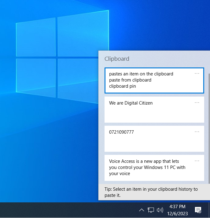 Το Πρόχειρο των Windows 10: Τρόπος πρόσβασης σε αυτό, προσθήκη στοιχείων, επικόλληση από αυτό κ ...