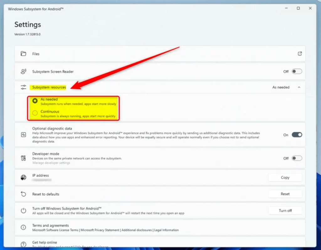 Cómo cambiar la forma en que WSA consume recursos en Windows 11 - All Things Windows