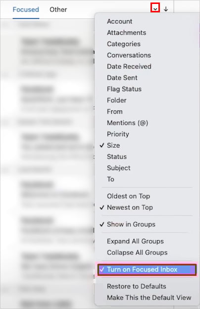 Cómo habilitar/deshabilitar la bandeja de entrada enfocada en Outlook - All Things Windows