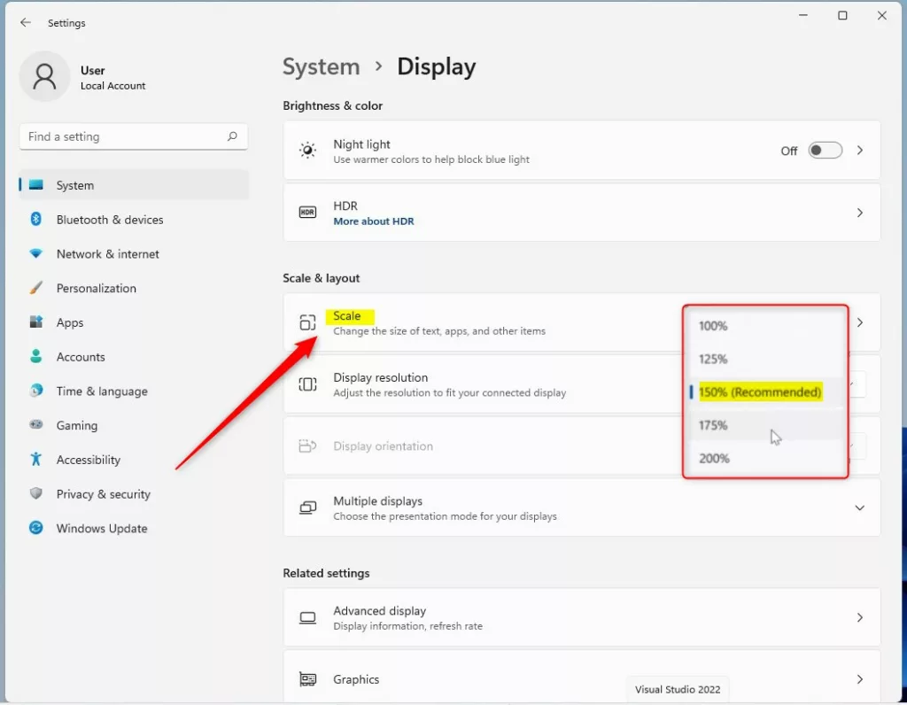 Cómo cambiar el nivel de escala de DPI de la pantalla en Windows 11 - All Things Windows