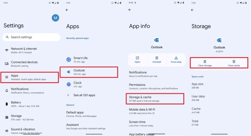 Cómo restablecer la aplicación de Outlook cuando no funciona en Android - All Things Windows