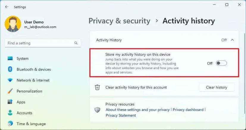 Cómo borrar y deshabilitar el historial de actividades en Windows 11 - All Things Windows