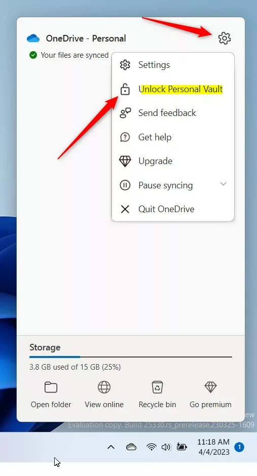 Cómo bloquear o desbloquear OneDrive Personal Vault en Windows 11 - All Things Windows