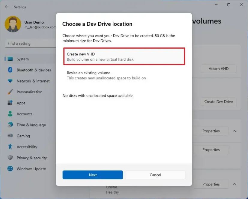 Cómo crear una unidad virtual (VHD, VHDX, Dev Drive) en Windows 11 - All Things Windows