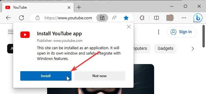 Cómo instalar la aplicación de YouTube en la PC en 3 pasos - All Things Windows