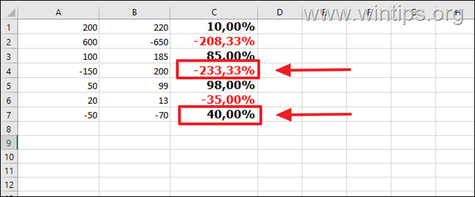 Cómo calcular el cambio porcentual entre dos números en Excel. - All Things Windows