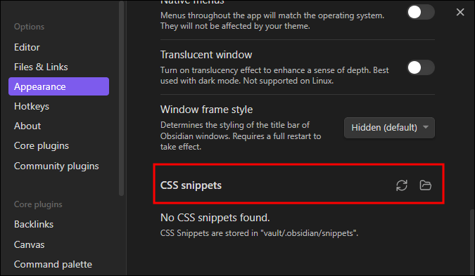 Cómo usar fragmentos de CSS en Obsidian - All Things Windows