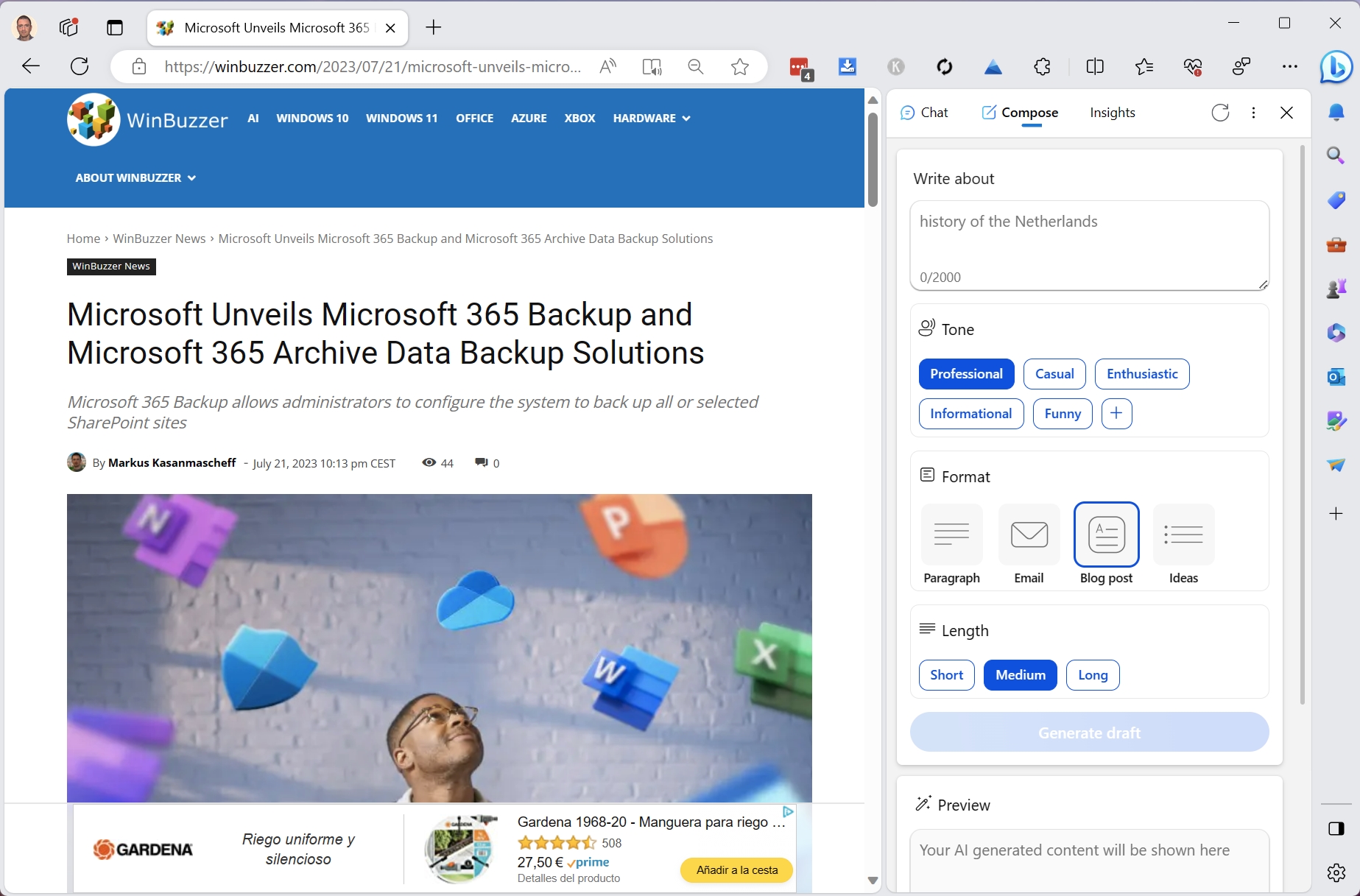 Microsoft abre la barra lateral de Edge Bing a desarrolladores externos ...