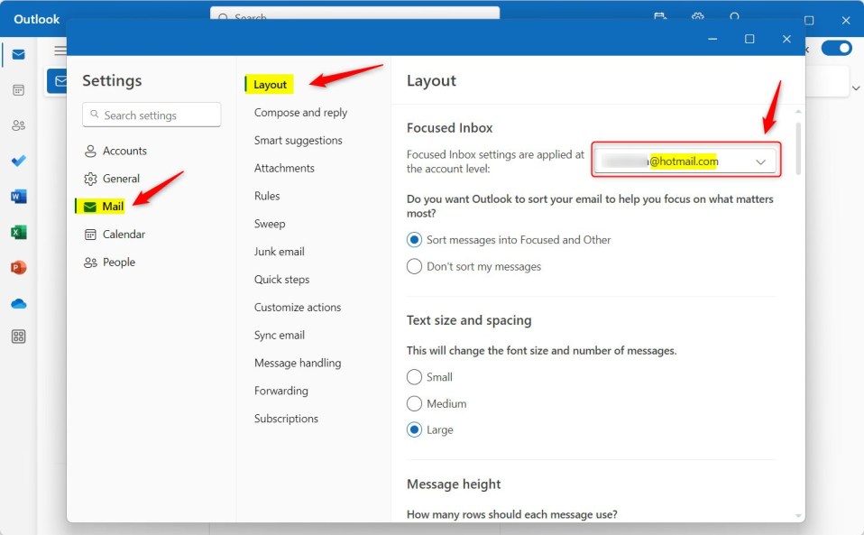 Cómo activar o desactivar la “Bandeja de entrada enfocada" en Outlook en Windows 11 - All Things ...