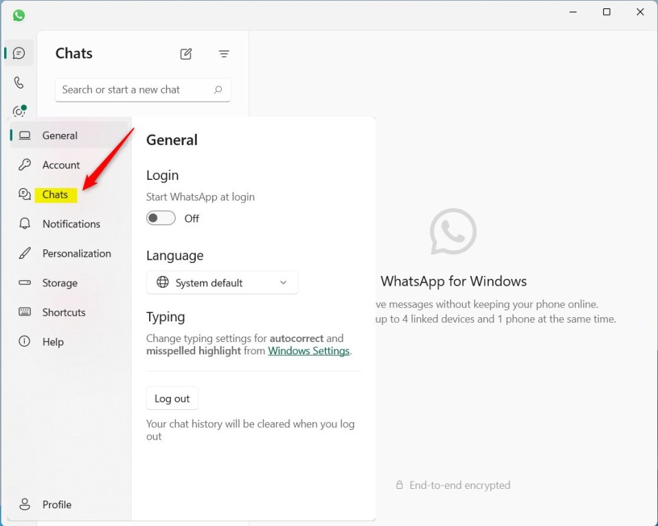 Cómo borrar todos los mensajes y eliminar todos los chats en WhatsApp en Windows 11 - All Things ...
