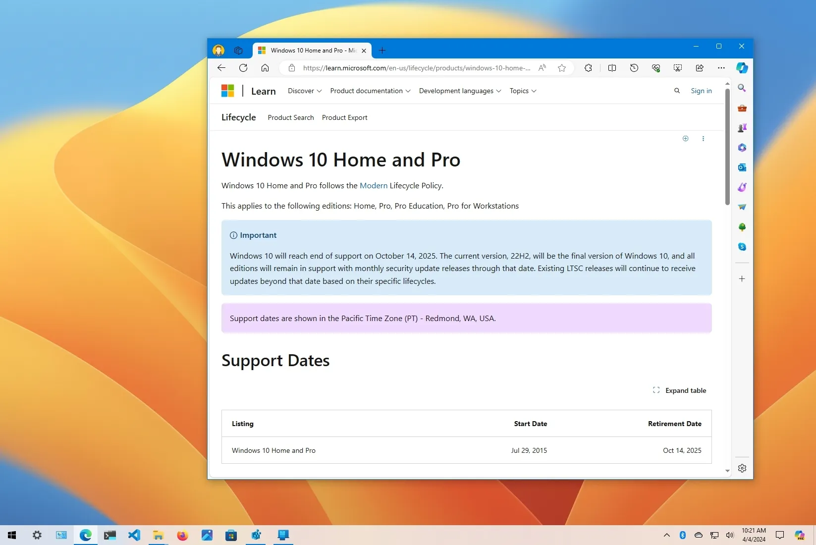 El soporte de Windows 10 finaliza el 14 de octubre de 2025 - All Things Windows