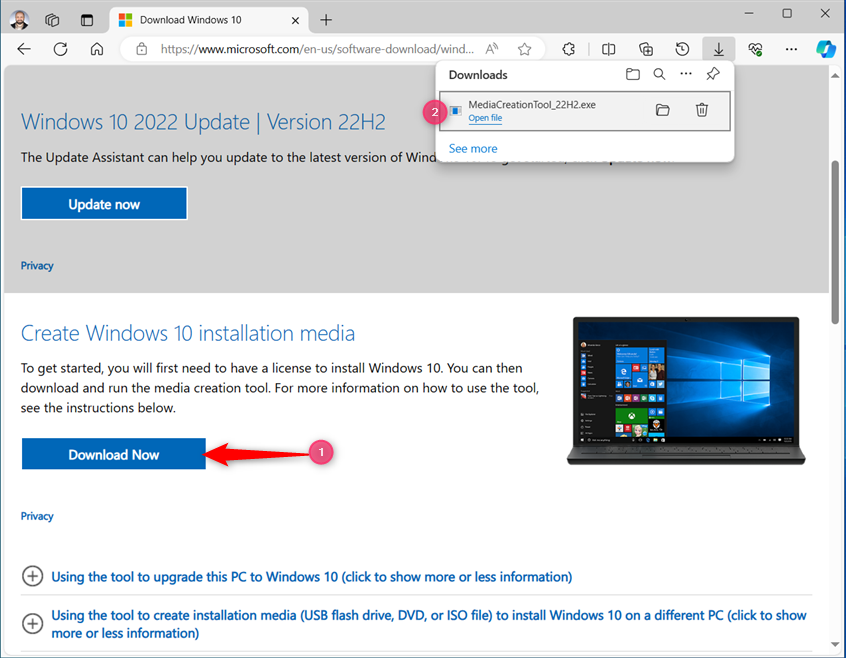 Herramienta de creación de medios de Windows 10: cree medios de instalación de Windows 10 - All ...