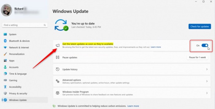 Kuinka laittaa päälle tai pois päältä Hanki uusimmat päivitykset heti, kun ne ovat saatavilla ...