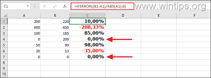 Comment calculer la variation en pourcentage entre deux nombres dans Excel. - All Things Windows