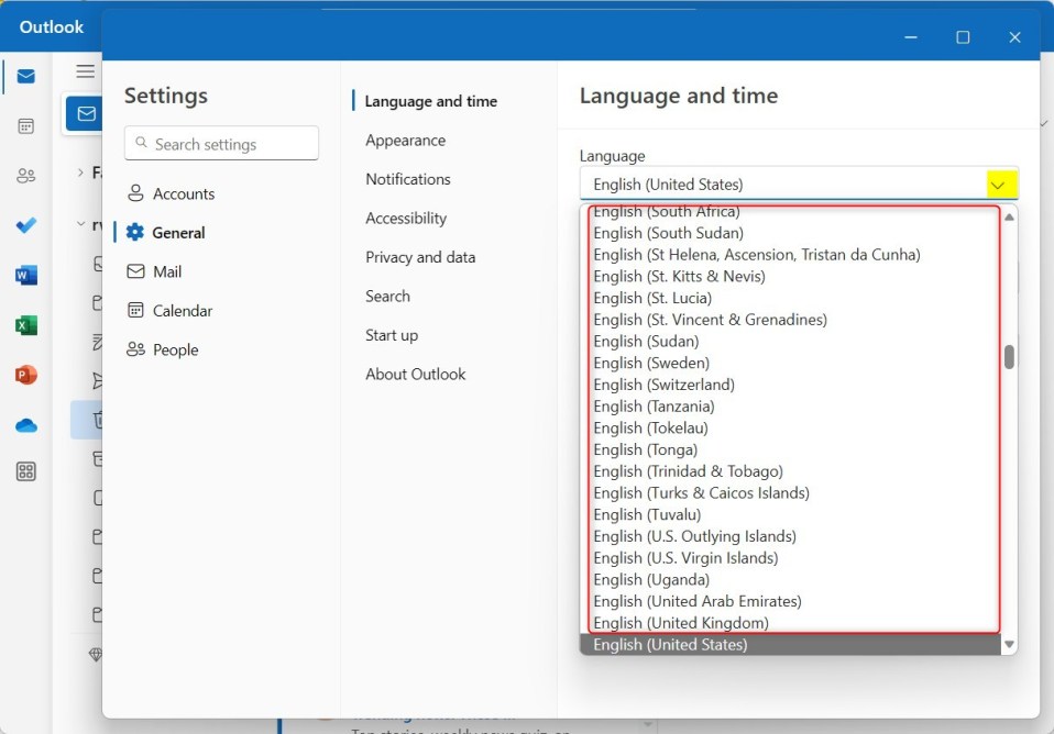 Comment changer la langue d'affichage dans Outlook sous Windows 11 - All Things Windows