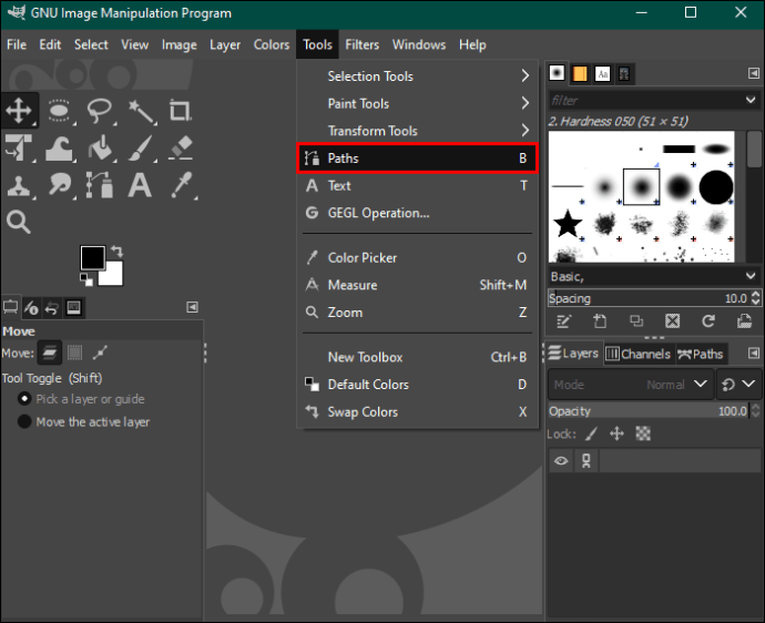 Comment utiliser l'outil Chemin dans GIMP - All Things Windows