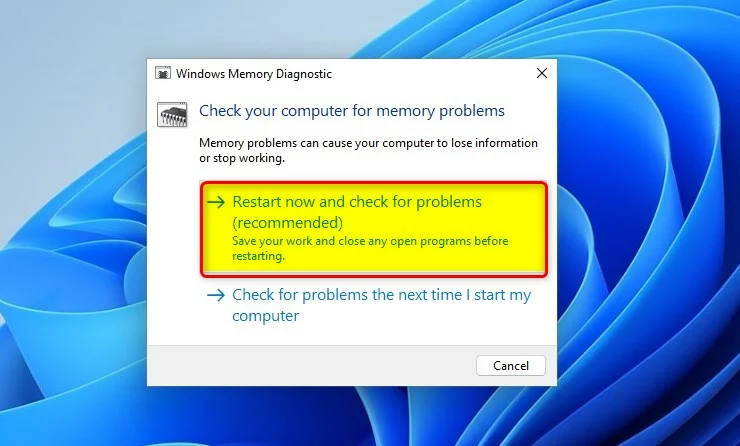 Cara menjalankan Alat Diagnostik Memori Windows untuk memperbaiki masalah Memori di Windows 11 ...