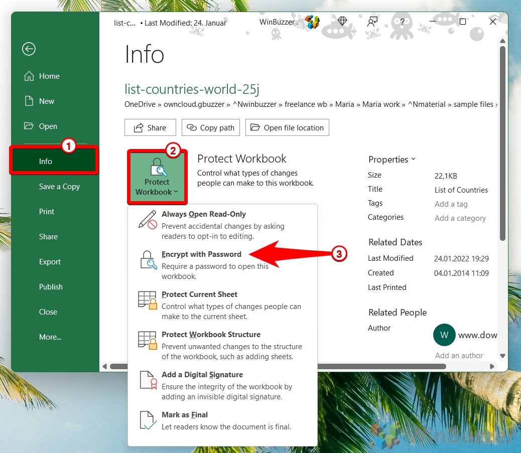 Cara Menambahkan atau Menghapus Kata Sandi dari Buku Kerja, Lembar ...