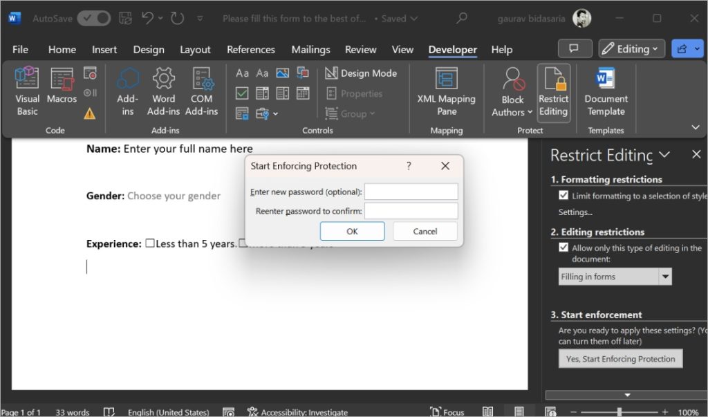 Cara Membuat Formulir yang Dapat Diisi di Microsoft Word - All Things Windows