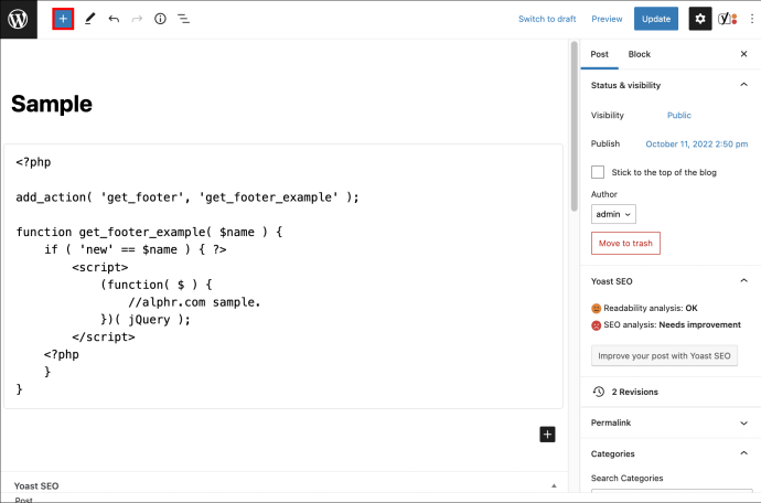 Come utilizzare i blocchi di codice in WordPress - All Things Windows