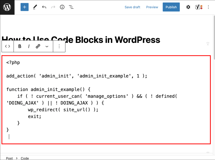 Come utilizzare i blocchi di codice in WordPress - All Things Windows