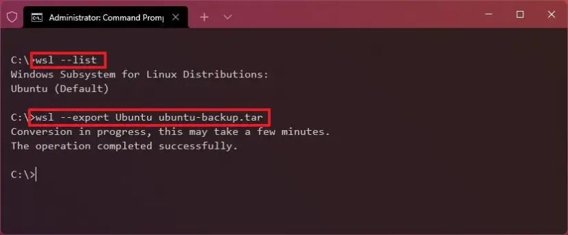 Come eseguire il backup della distribuzione Linux su WSL - All Things Windows