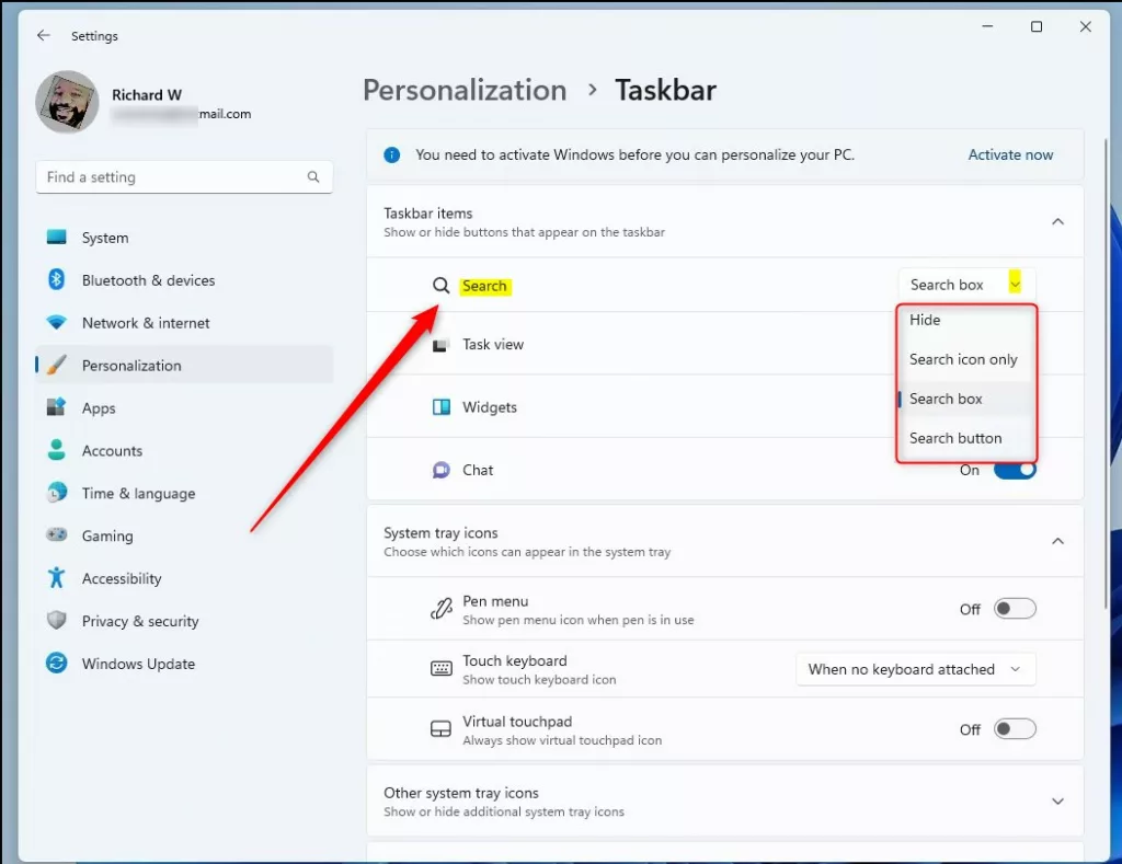 Come modificare la casella di ricerca sulla barra delle applicazioni in Windows 11 - All Things ...