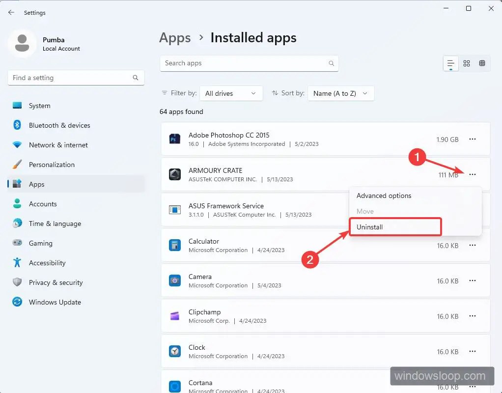 Come disinstallare Asus Armoury Crate in Windows 10/11 - All Things Windows