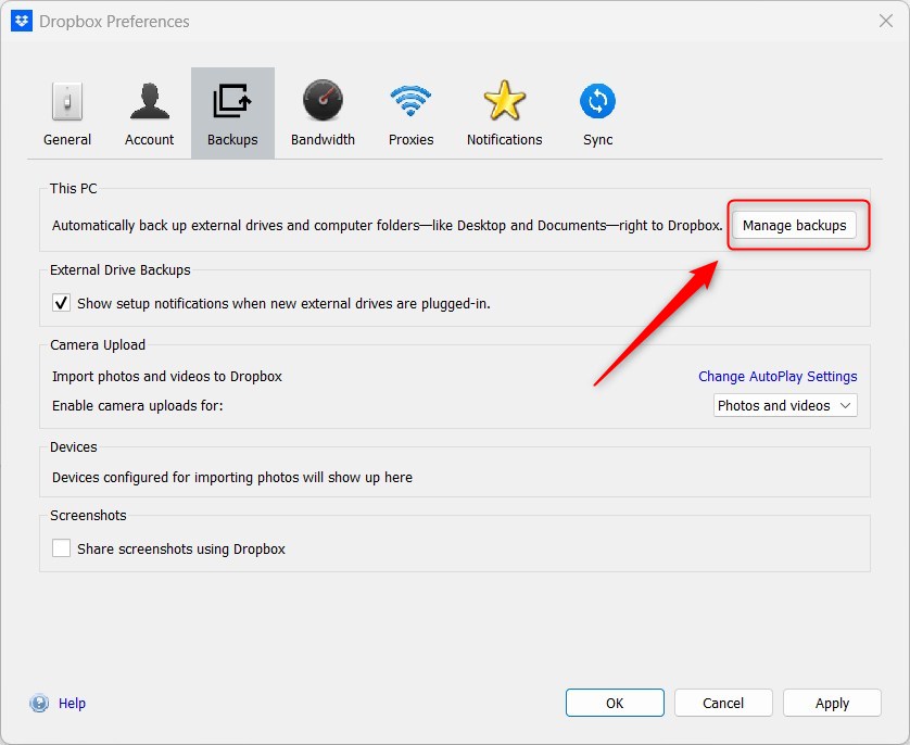 Modifica la frequenza con cui vengono eseguiti i backup in Dropbox su Windows 11 - All Things ...