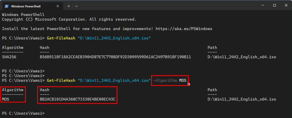 Come controllare l'hash del file per qualsiasi file in Windows 11 e 10 - All Things Windows