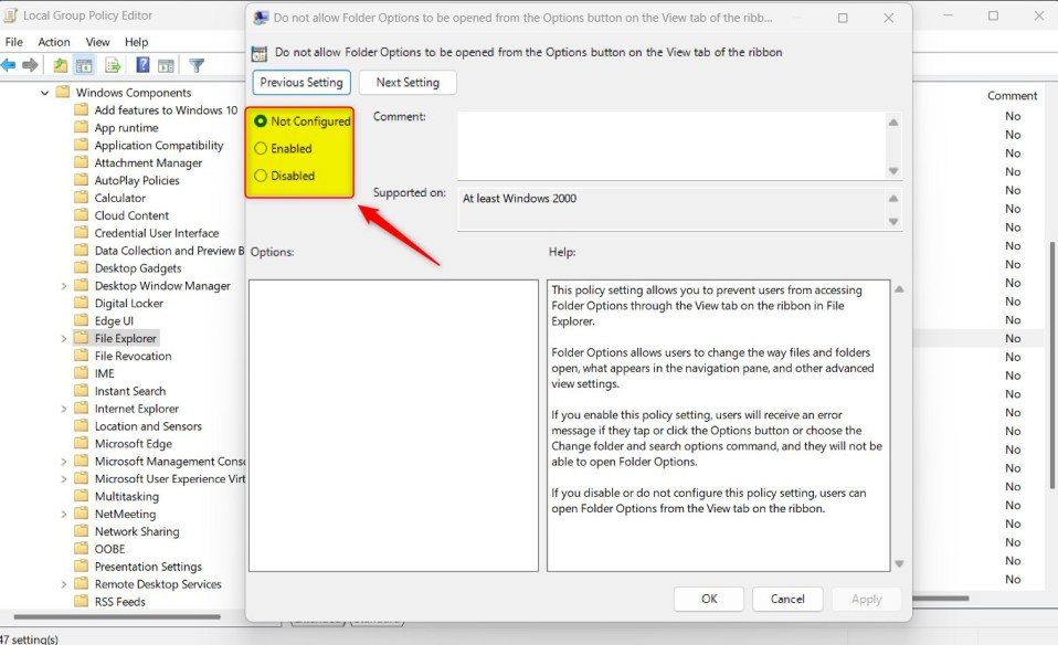 Cara Mendayakan atau Lumpuhkan Pilihan Folder Penjelajah Fail dalam Windows 11 - All Things Windows