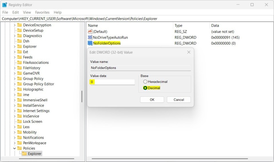 Cara Mendayakan atau Lumpuhkan Pilihan Folder Penjelajah Fail dalam Windows 11 - All Things Windows