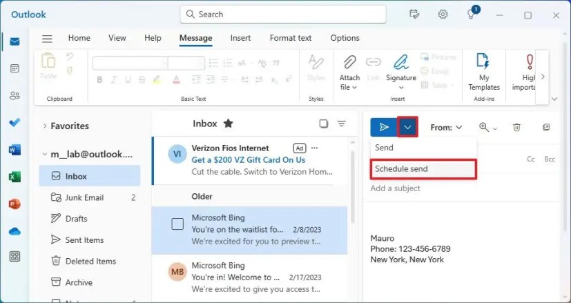 Hoe u het verzenden van e-mail kunt plannen in de nieuwe Outlook voor Windows 11 - All Things ...