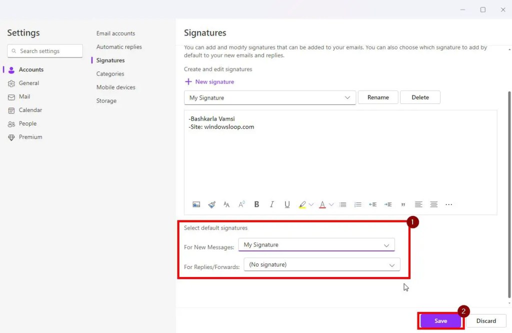 Hvordan lage e-postsignatur i den nye Outlook-appen i Windows - All ...