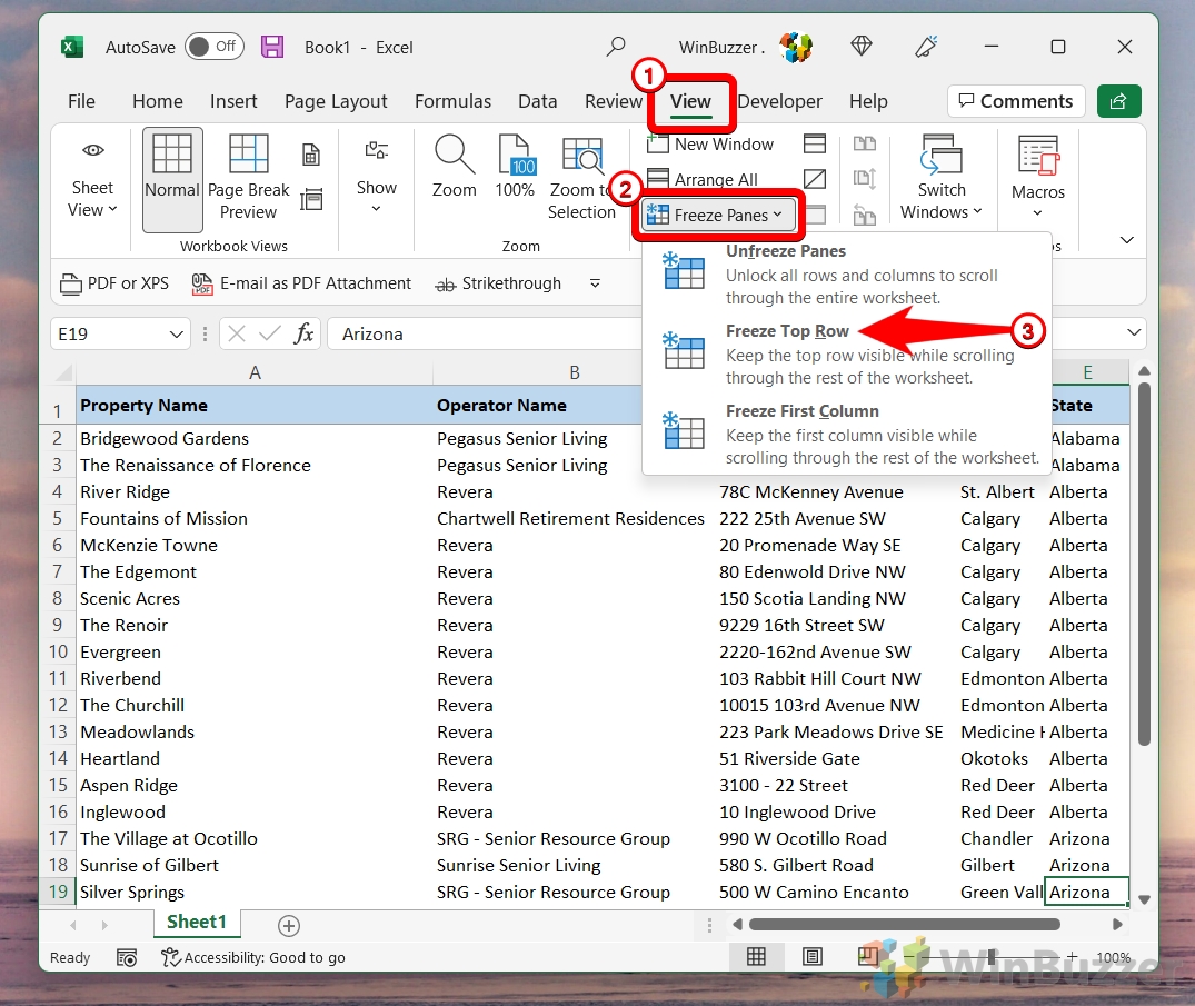 Jak zamrozić wiersz lub kolumnę w arkuszach Excela - All Things Windows