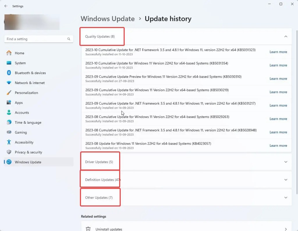 Jak wyświetlić historię aktualizacji systemu Windows 11 (4 sposoby) - All Things Windows