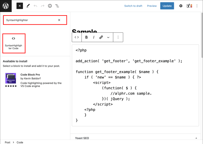 Como usar blocos de código no WordPress - All Things Windows