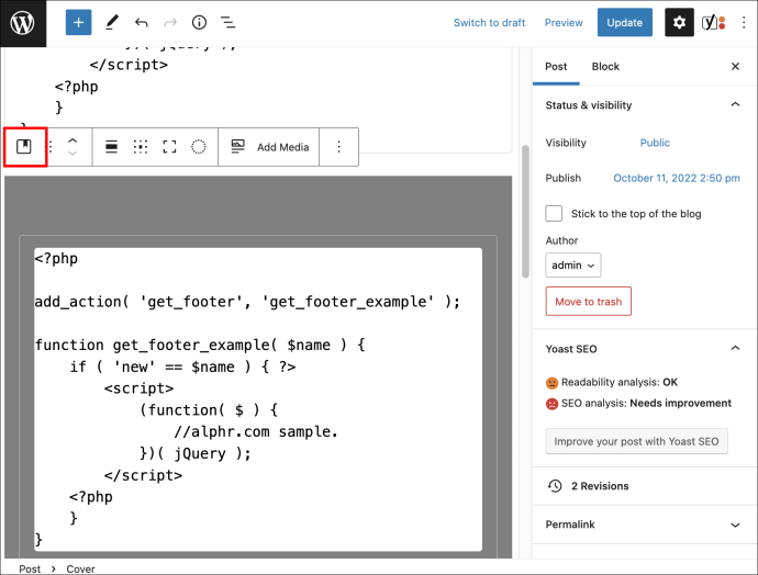 Como usar blocos de código no WordPress - All Things Windows